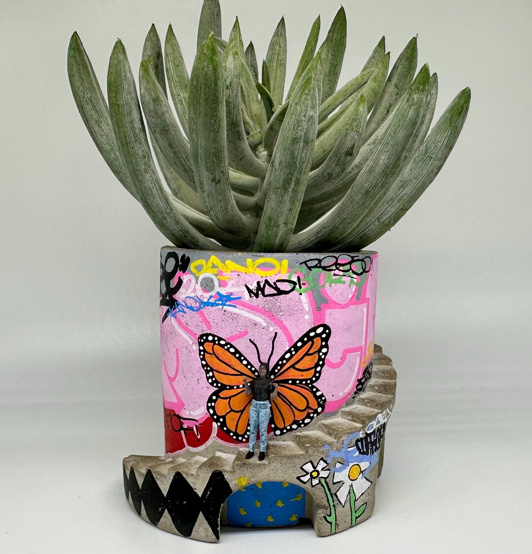 Planter / Plant Pot / Graffiti / Handmade Gift / Unique Gift ...