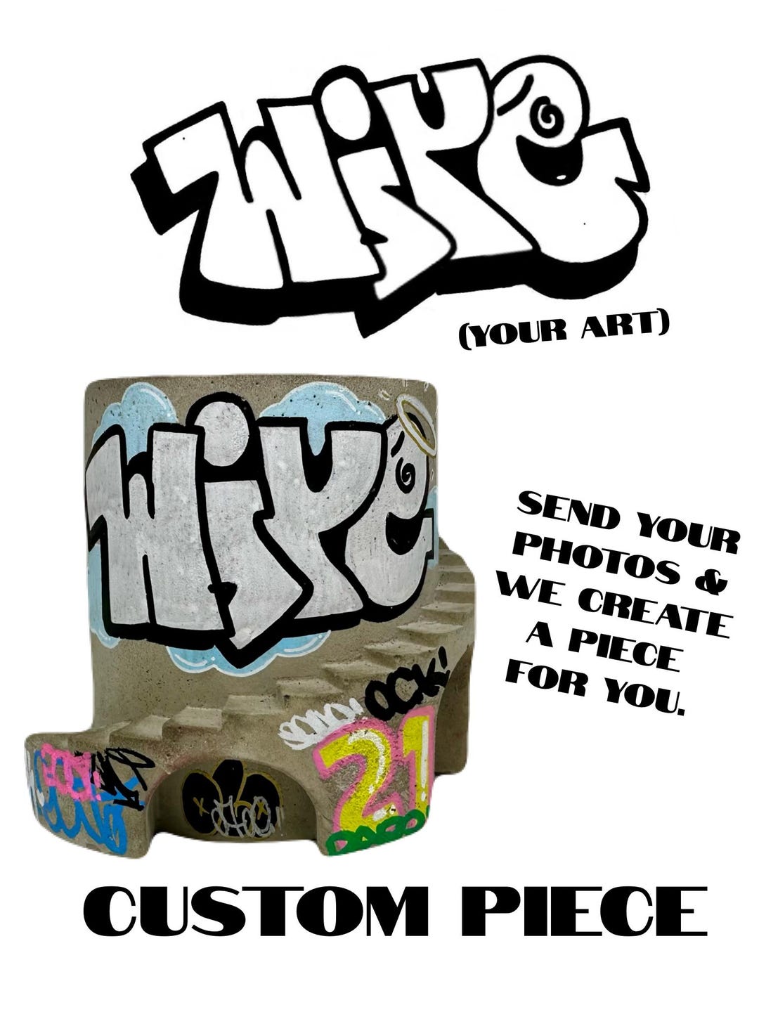 Graffiti Planter / Memorial / Graffiti / Memorial Art / Personalized ...