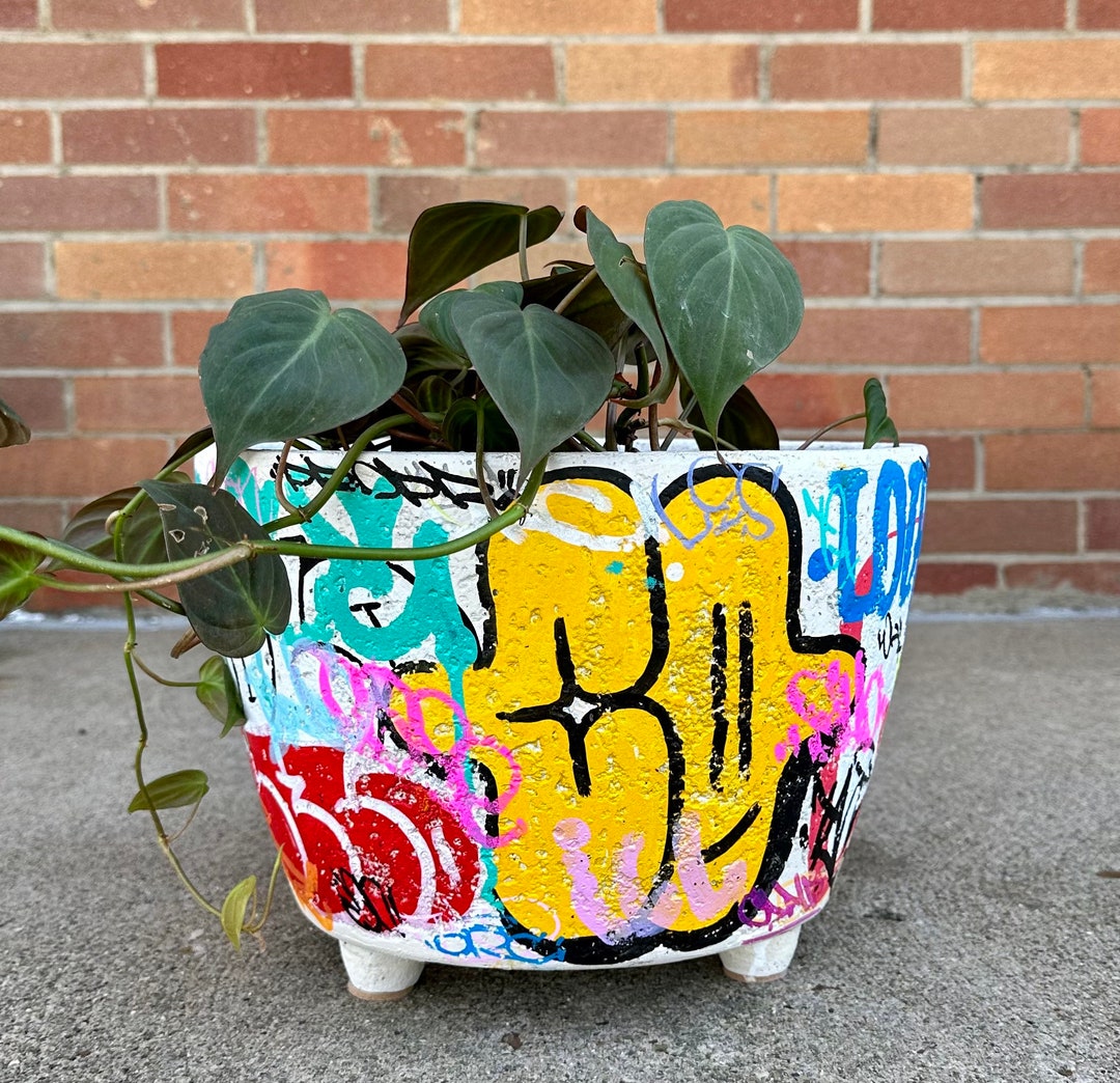 Large Planter / Graffiti Planters / Pop Art / Street Art / Unique ...