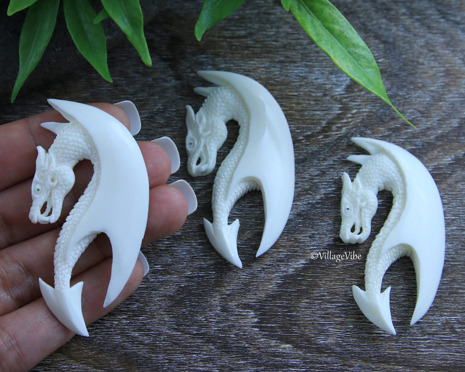 Asian Dragon Cabochon Bone Carving DIY Men Necklace - Etsy