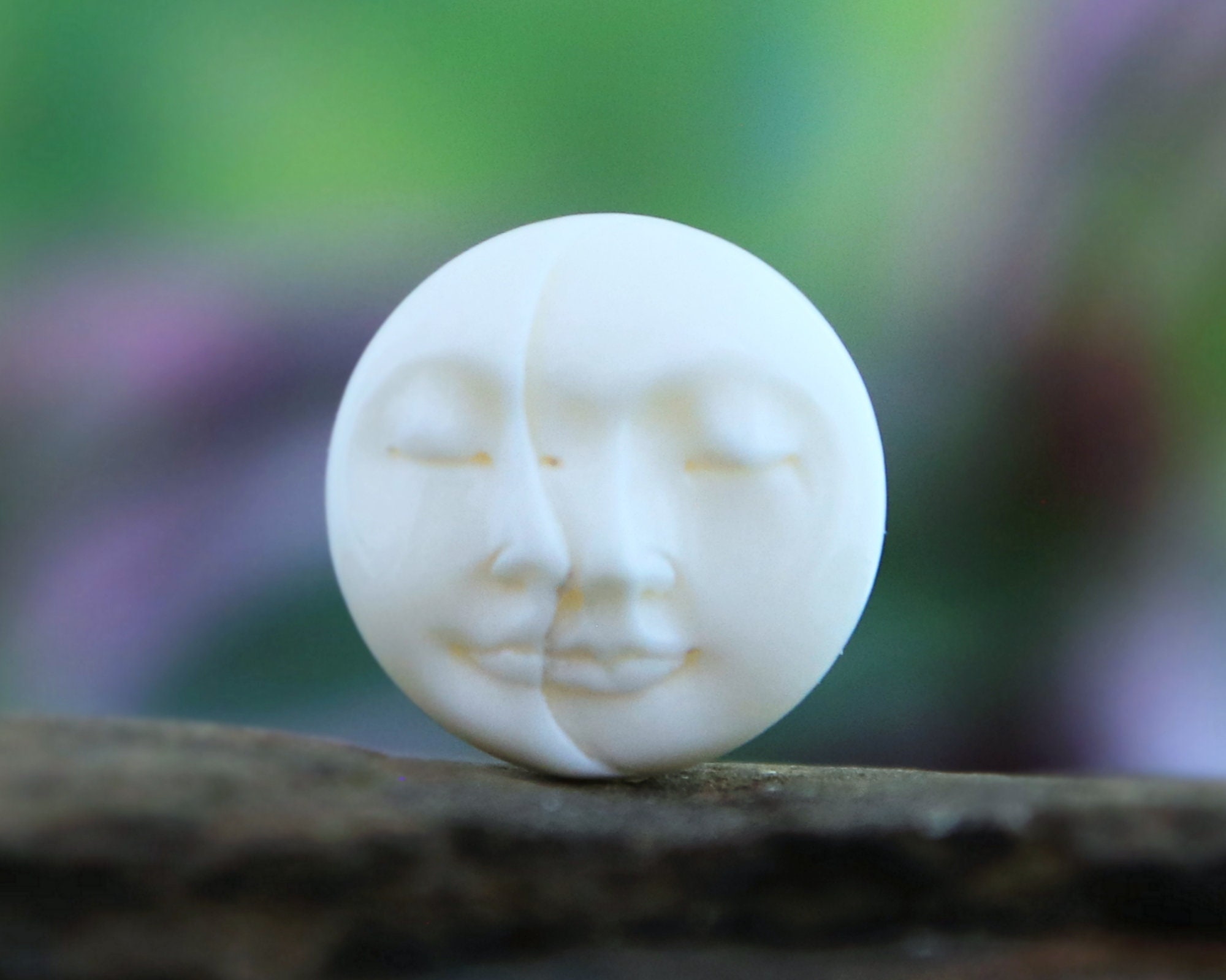 Paper, Party & Kids Hand Carved Bone Moon Phase Cabochon Close Eyes ...