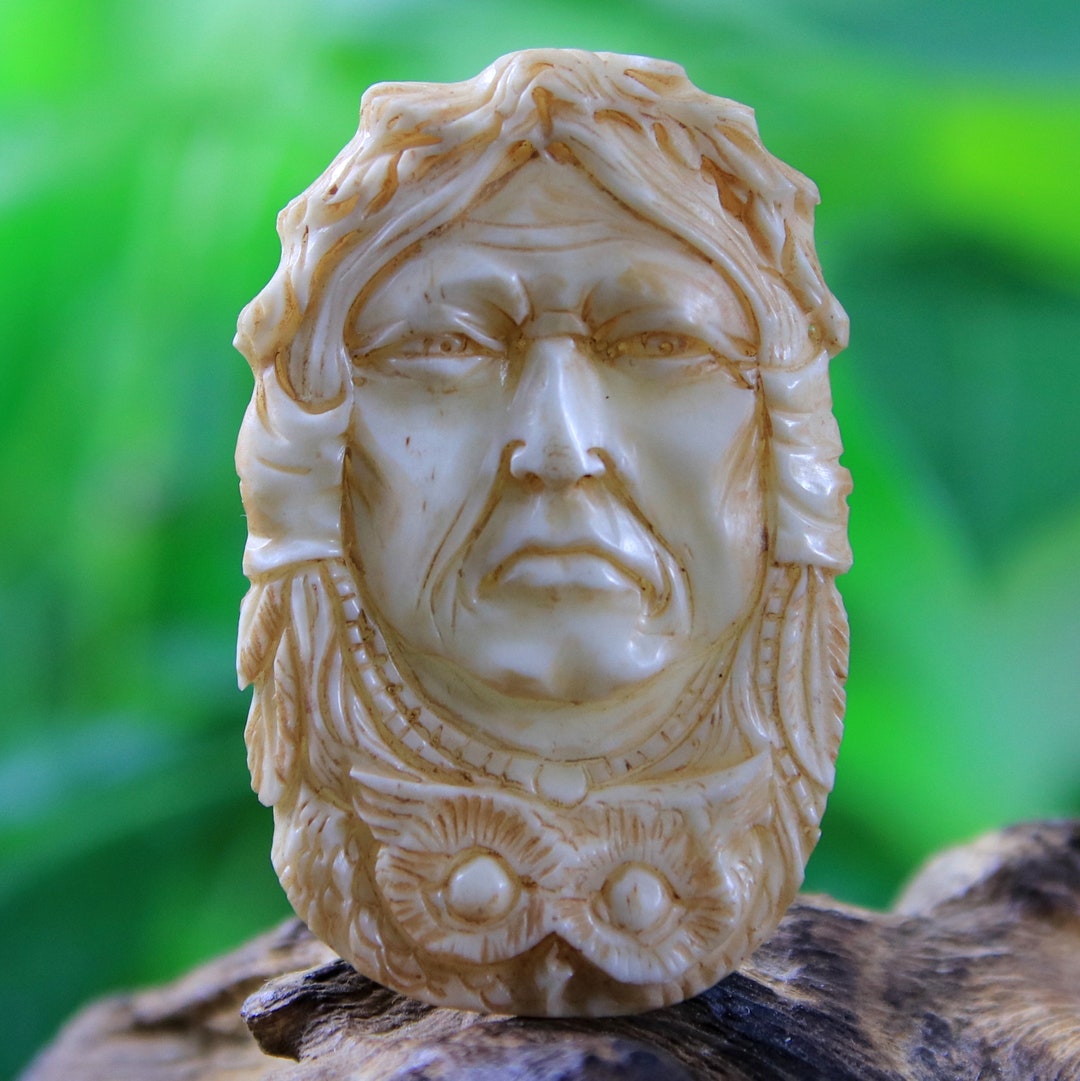 Owl Spirit Animal Totem Native American Style Bone Carving Rustic ...
