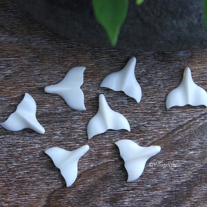 Small Whale Tail Pendant, Drilled Hand Carved Bone Charm - Etsy