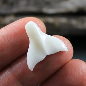 Small Whale Tail Pendant, Drilled Hand Carved Bone Charm - Etsy