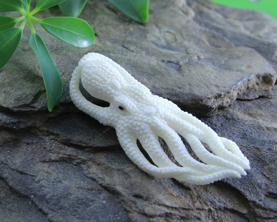 Hand Carved Bone Realistic Octopus Cabochon - Etsy