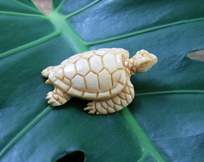 Turtle Sculpture Hand Carved Bone DIY Jewelry Making Antique Look - Etsy