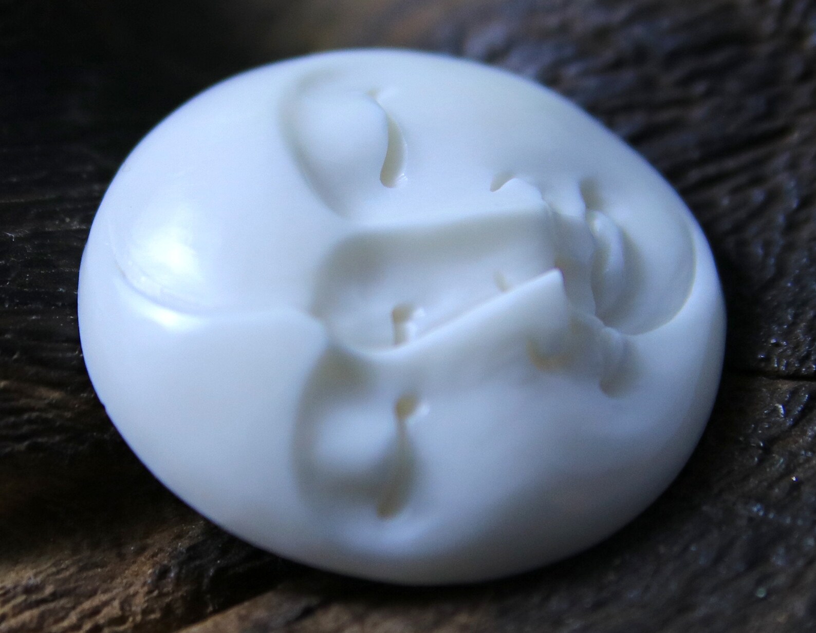 30mm Moon Face Cabochon, Bone Carving Close Eyes - Etsy