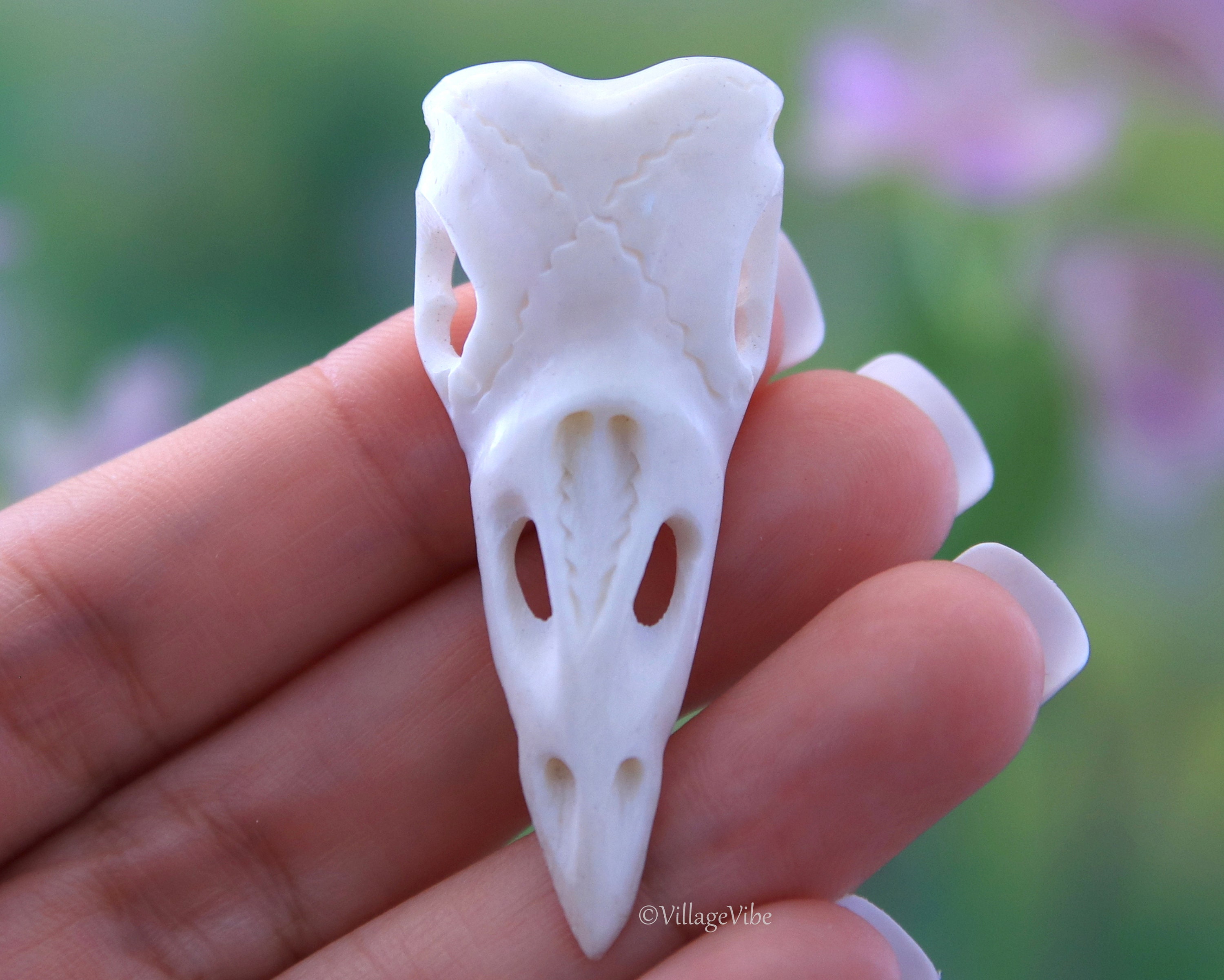 Jewelry & Beauty Raven Skull Carving Hand Carved Bone Men Jewelry ...