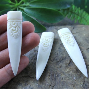 Hand Carved Bone Tusk Pendant Traditional Style Side Drilled - Etsy