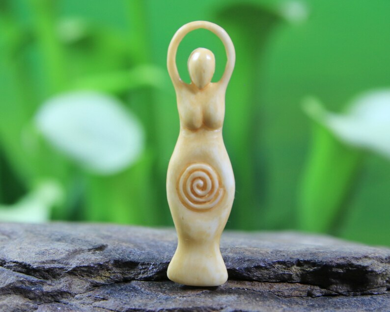 Goddess Pendant Symbol of Fertility Antique Look Hand Carved Bone - Etsy