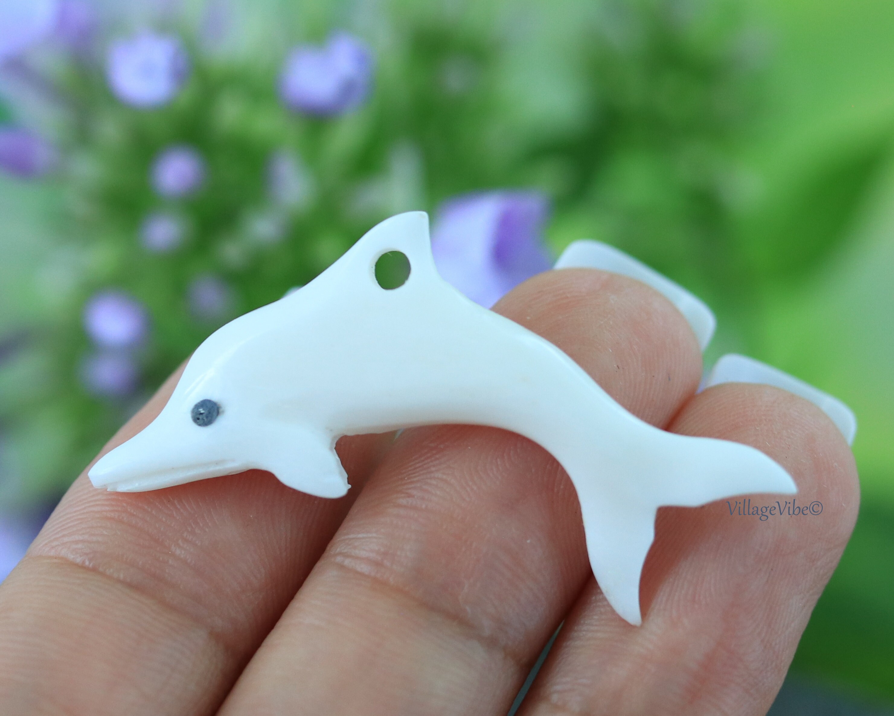 Hand Carved Dolphin Beads Charm Water Buffalo Bone - Etsy UK