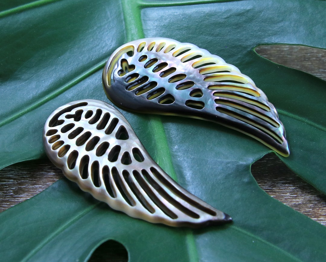 Hand Carved Mother of Pearl Angel Wings Set of 2 - Etsy