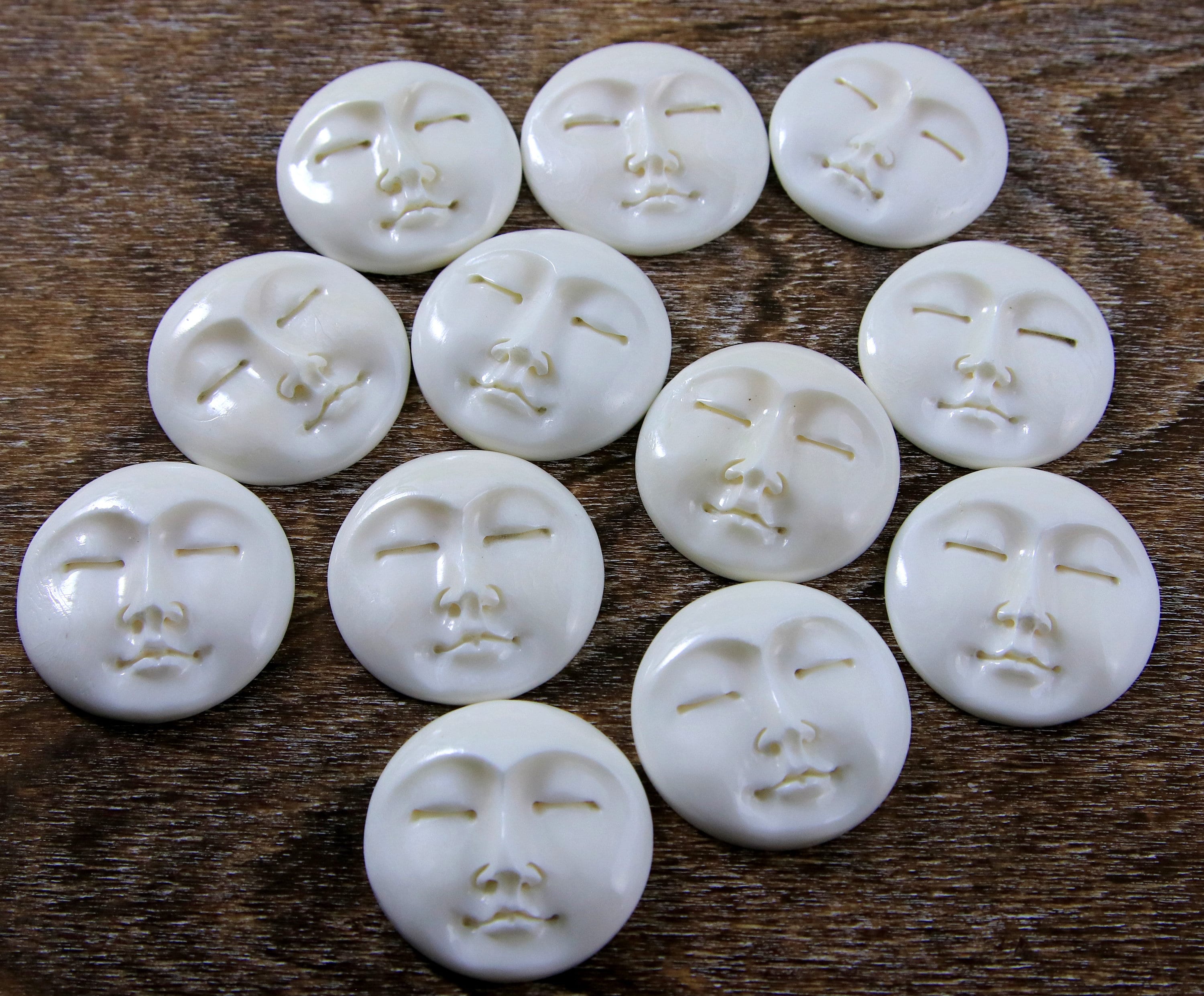 30mm Carved Bone Moon Face Cabochon: Meditation Jewelry Setting - Etsy