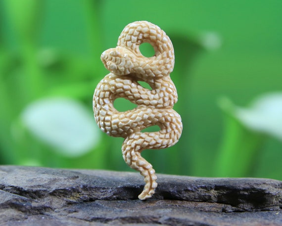 Jewelry Making & Beading Hand Carved Bone Snake Pendant Realistic ...
