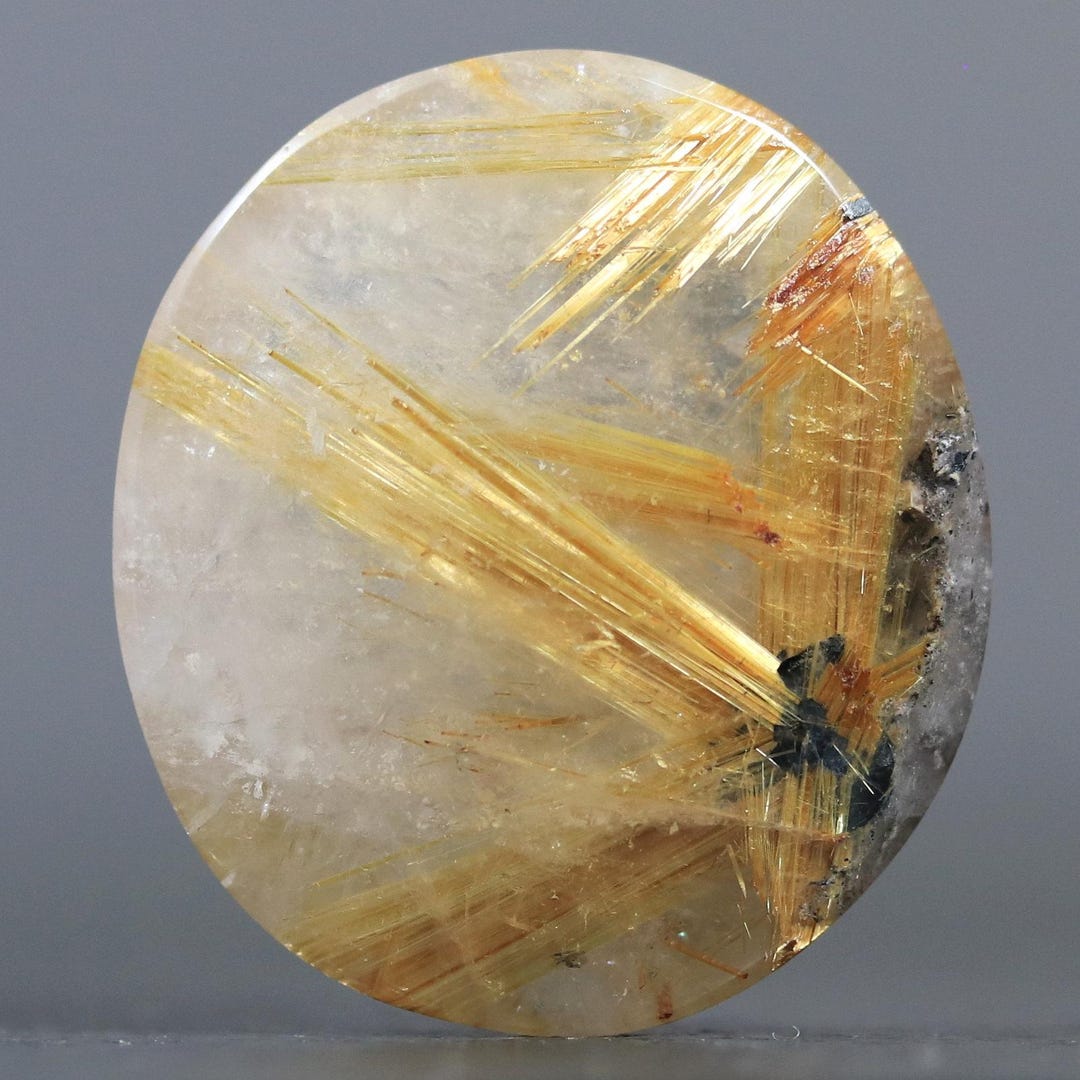 Gold Rutilated Quartz Cabochon Mineral Specimen - Etsy
