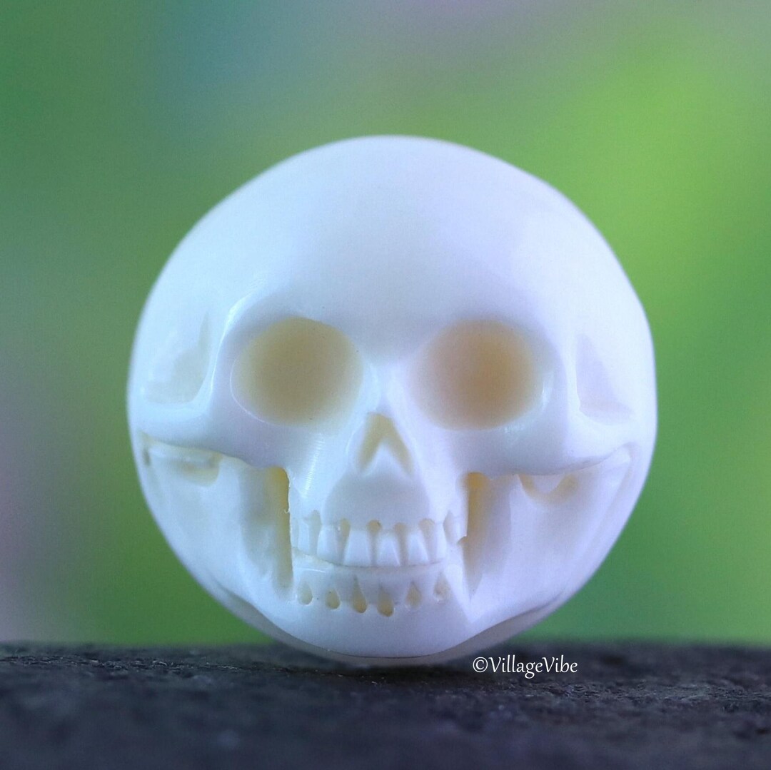 Flat Back Skull Cabochon Hand Carved Bone 20mm Cameo - Etsy