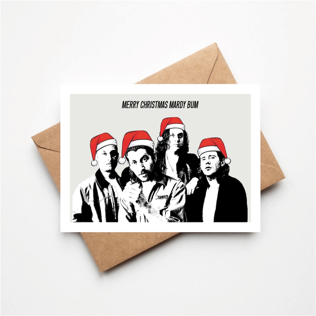 Merry Christmas Mardy Bum, Inspired Greetings Card, Rock and Roll ...