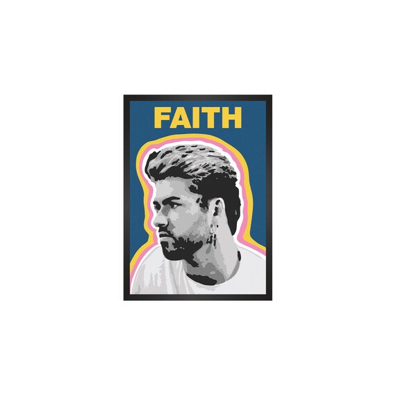 GEORGE MICHAEL Faith 80s Poster Wham Funky Colourful | Etsy