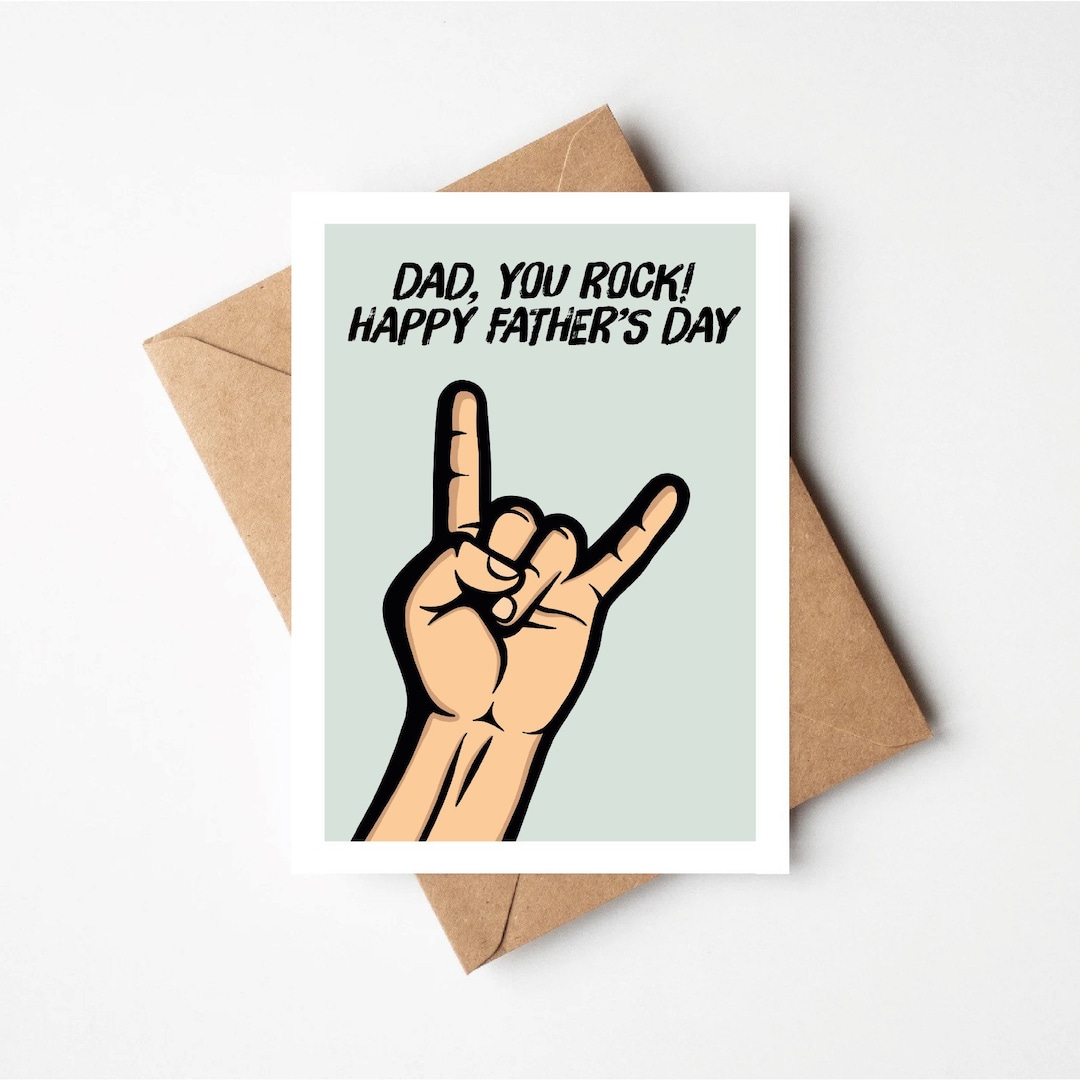 Dad, You Rock! | Father’s Day Card | Rock and Roll | Music Card - Etsy