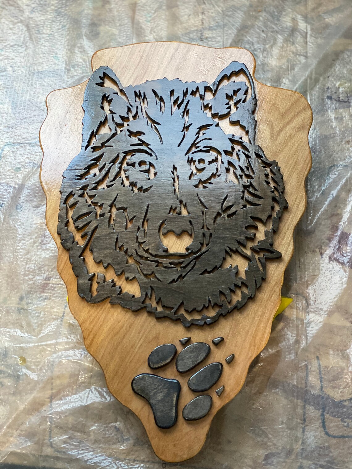 Wolf Wall Art Den Decor Woodwork Hot Plate Wolf Lover | Etsy