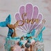 Mermaid Shell Cake Topper & Cupcake Charms Personalised Name - Etsy