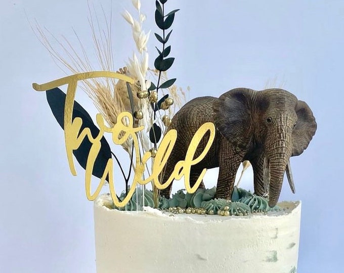 Animal Themed Line Cake Topper Set Two Wild Cake Topper Set Wild One ...