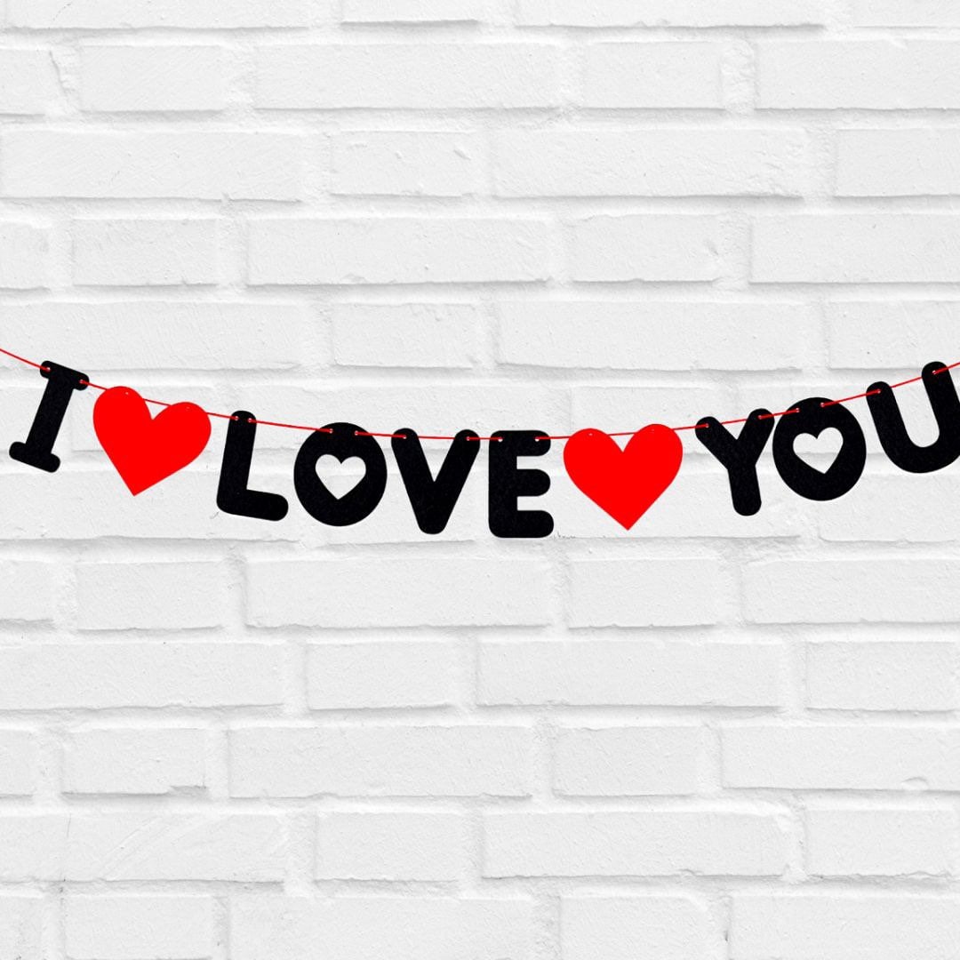 Valentines Day Banner, I Love You Banner, Valentines Party - Felt - Etsy