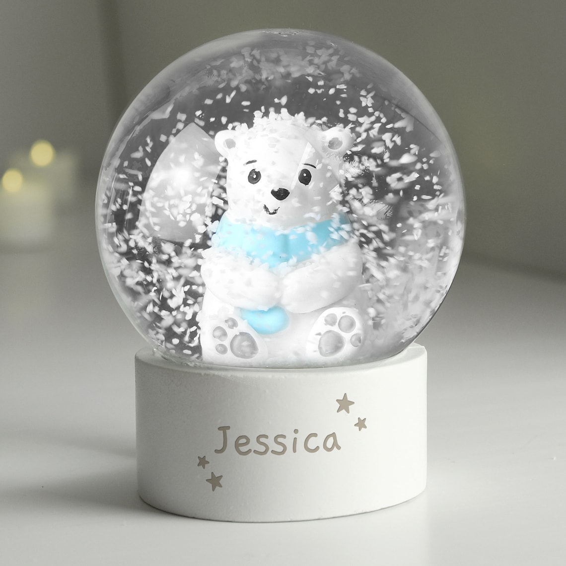 Personalised Polar Bear Snow Globe Snowglobes Christmas Snow - Etsy UK