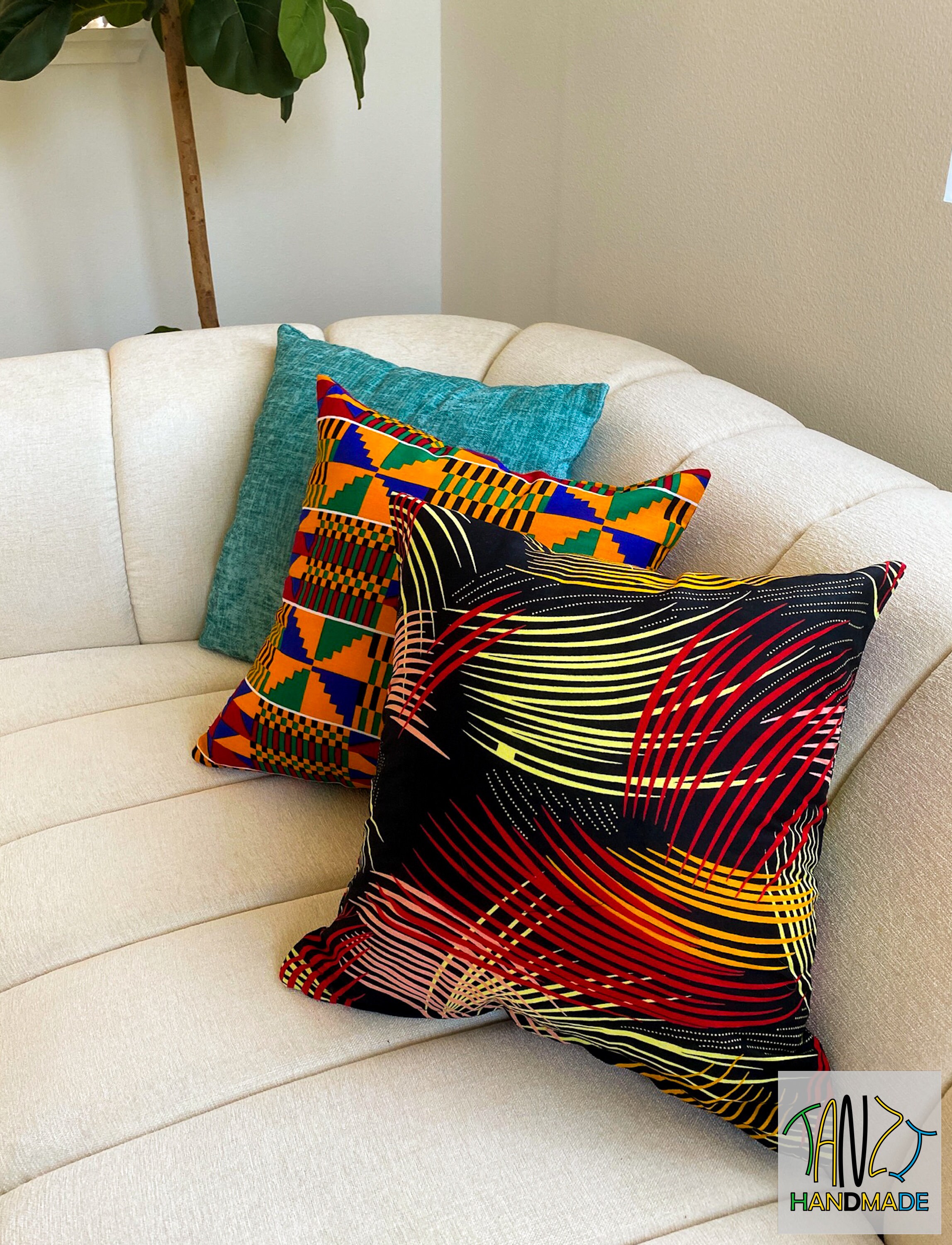 Kitenge Throw Pillow Covers Pair 16 x 16 inch Ankara | Etsy