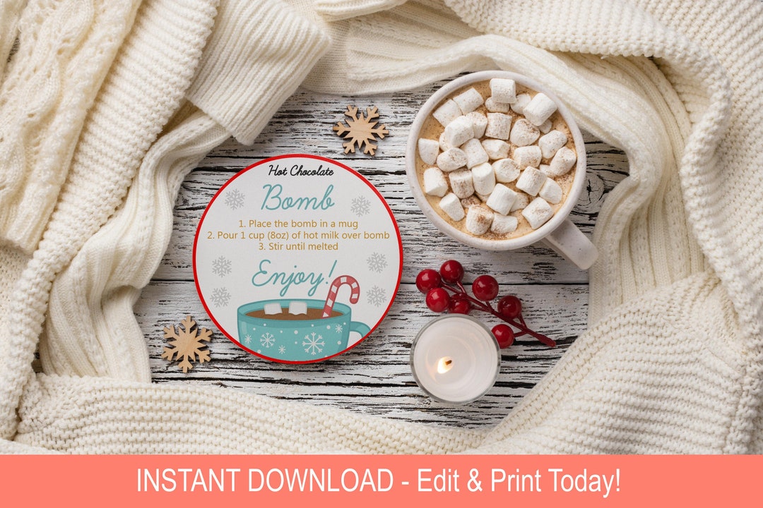 Hot Chocolate Bomb Label Chocolate Bomb Label Hot Chocolate - Etsy