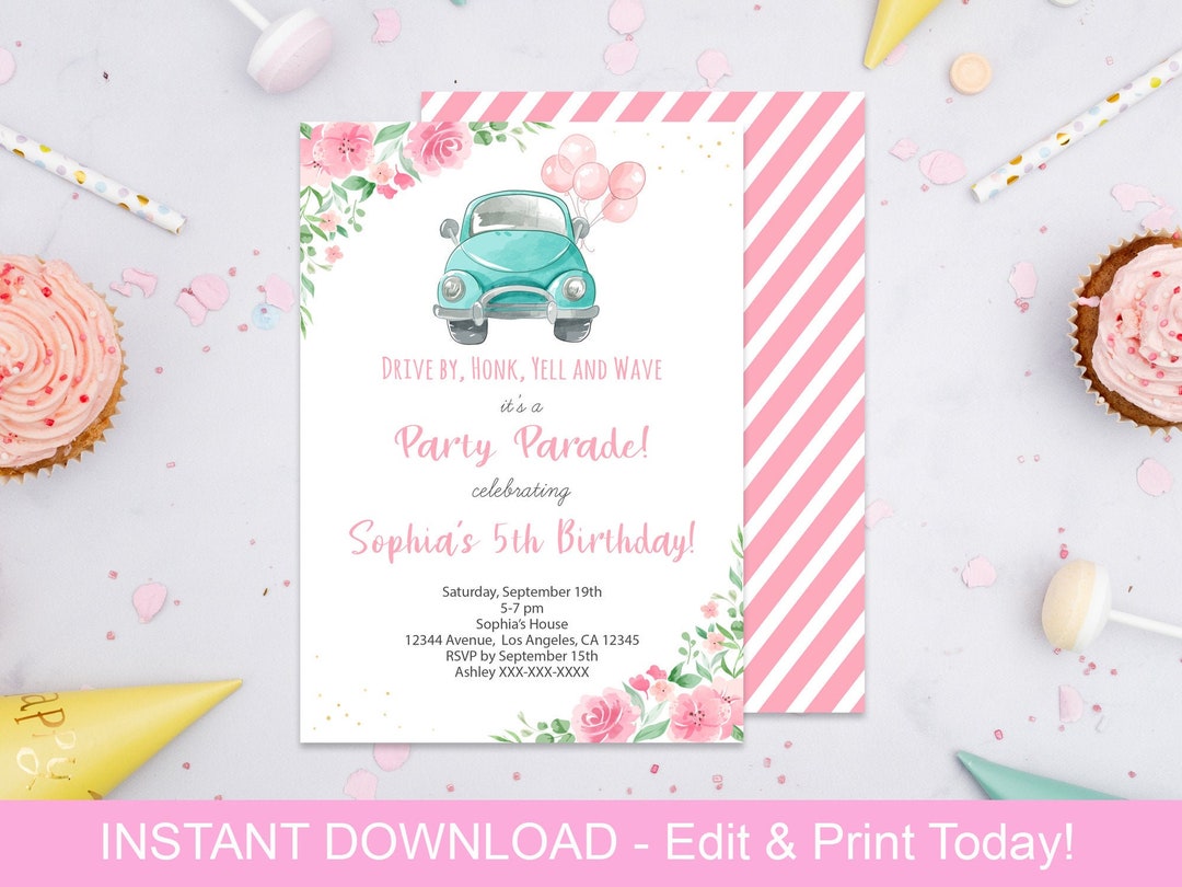 Drive by Invitation Drive by Birthday Invitation Drive by - Etsy
