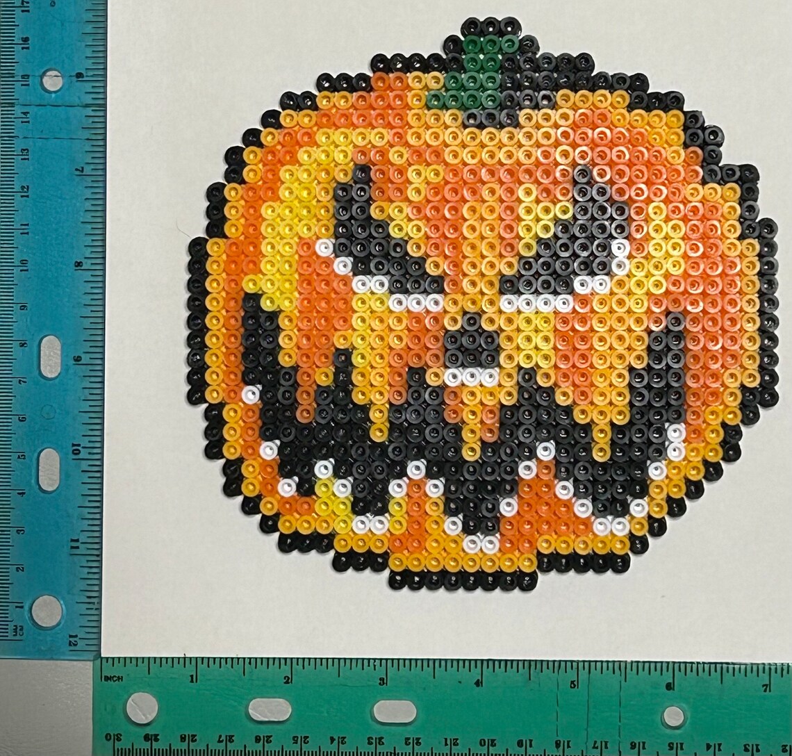 Halloween Perler Creations (scary Pumpkin, Ed Scissorhands, Bat, Spider ...