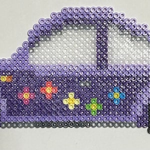 Perler Bead Pixel Art Volkswagen Beetle VW Bug With Flowers - Etsy