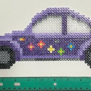 Perler Bead Pixel Art Volkswagen Beetle VW Bug With Flowers - Etsy