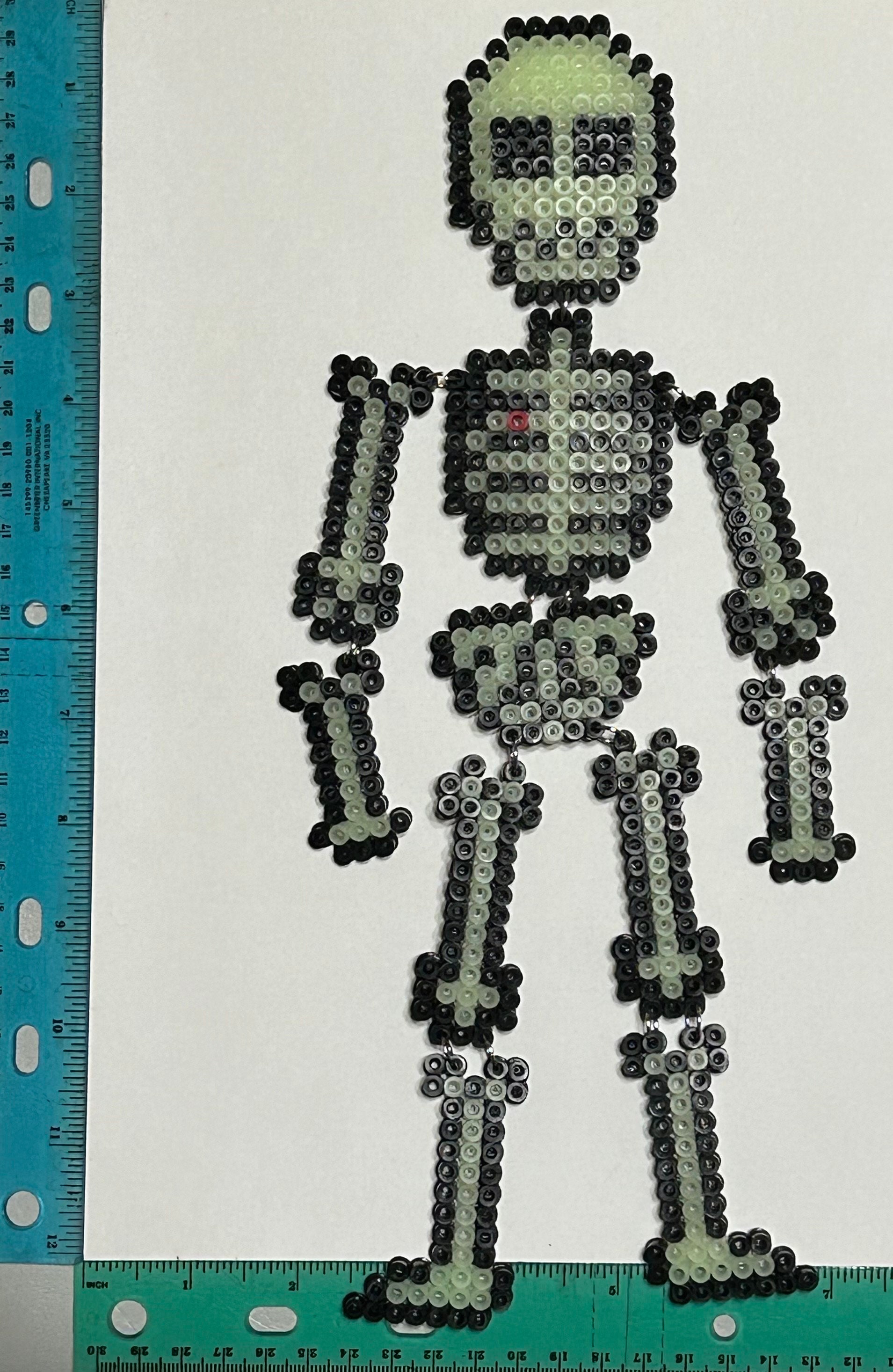 Perler Bead Pixel Art Dangle Skeleton Mr. Bones - Etsy