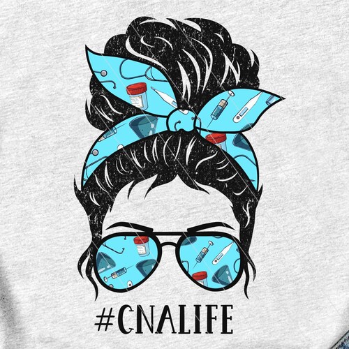 Western Cna Life Messy Bun Nurse Png Sublimation Design Etsy