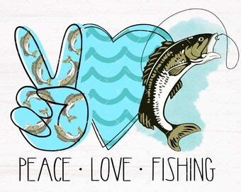 Peace Love Fishing - Etsy