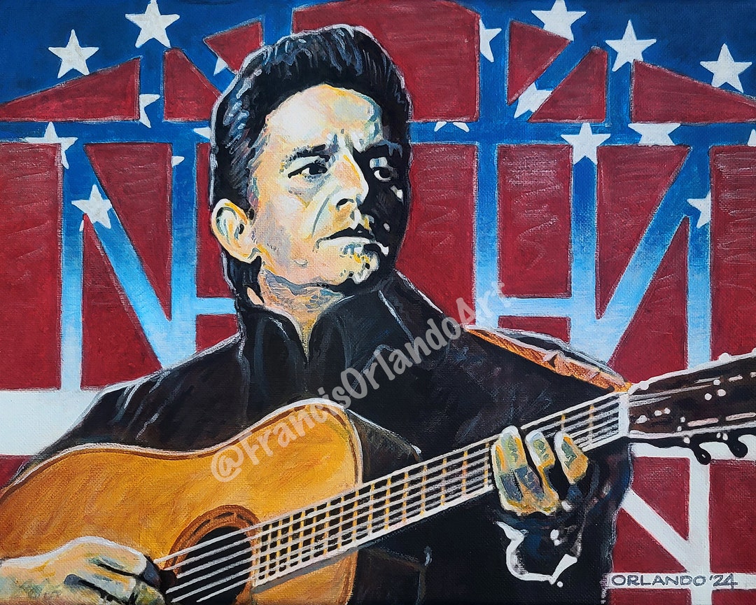 Johnny Cash Portrait (man in Black) - Etsy