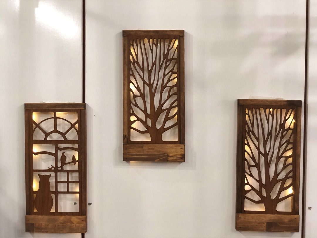 Handmade Wooden Led Wall Decor, Wall Decoration With LED, Neon Sign ...