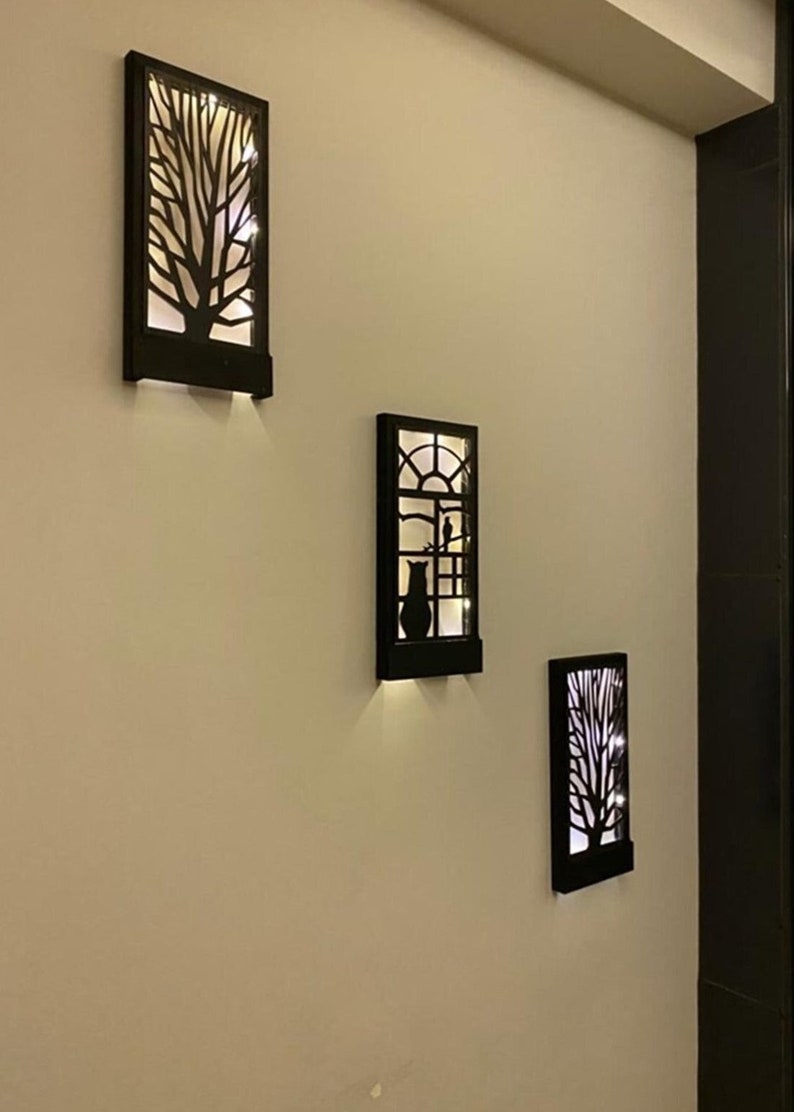 Handmade Wooden Led Wall Decor Wall Decoration With LED | Etsy