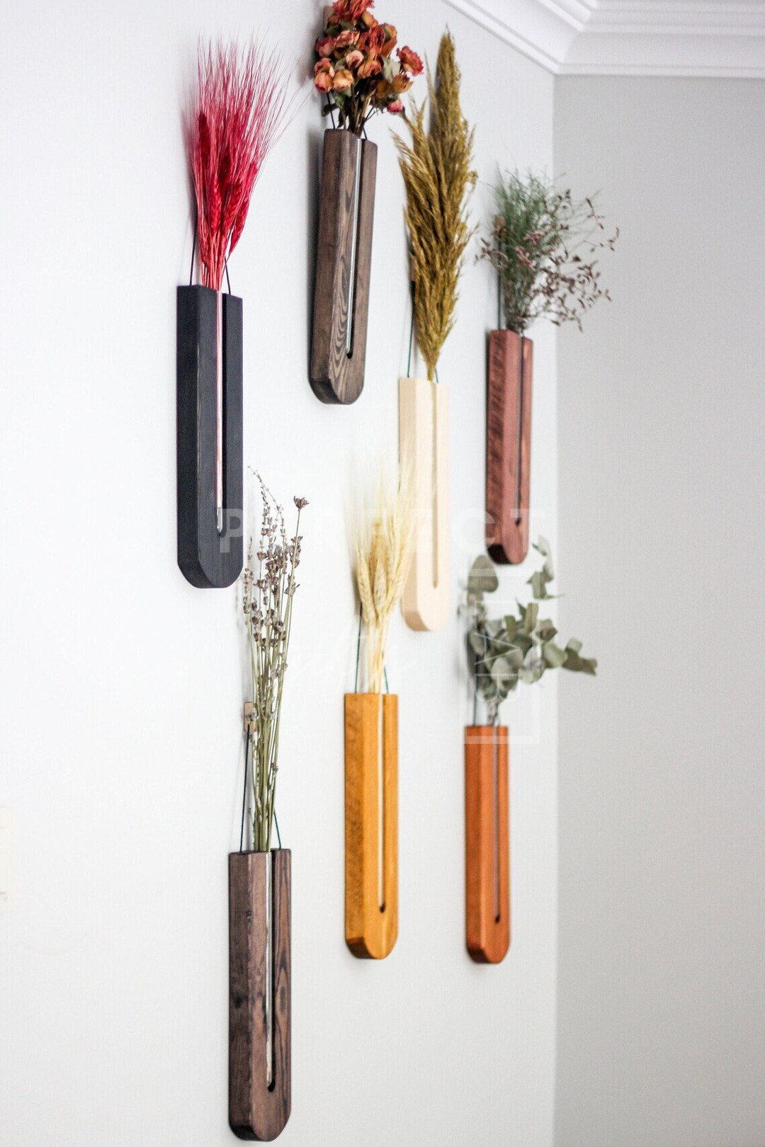 Wood Wall Pocket, Wall Hanging for Greenery, Wall Plant Hanger Hook ...