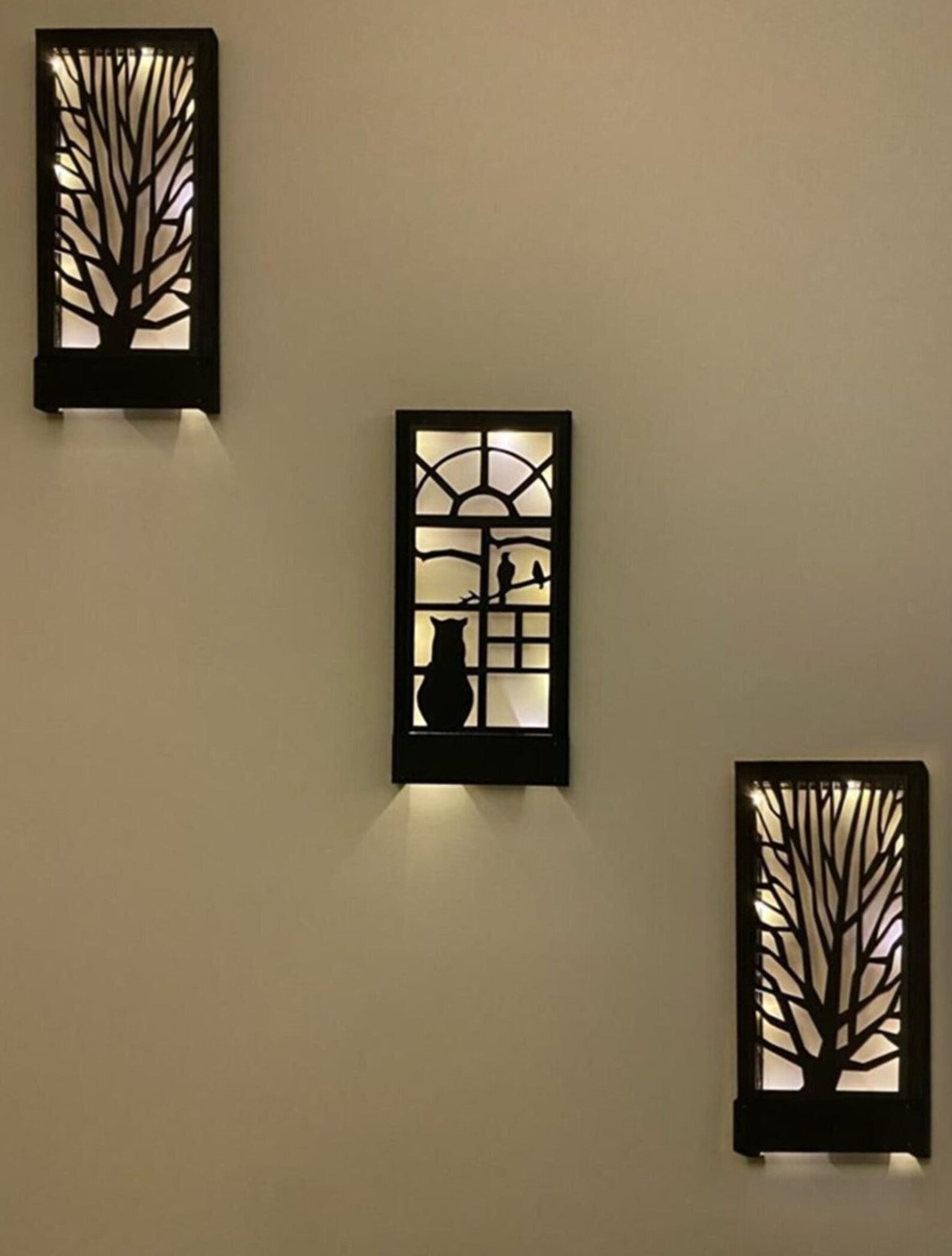 Handmade Wooden Led Wall Decor Wall Decoration With LED | Etsy