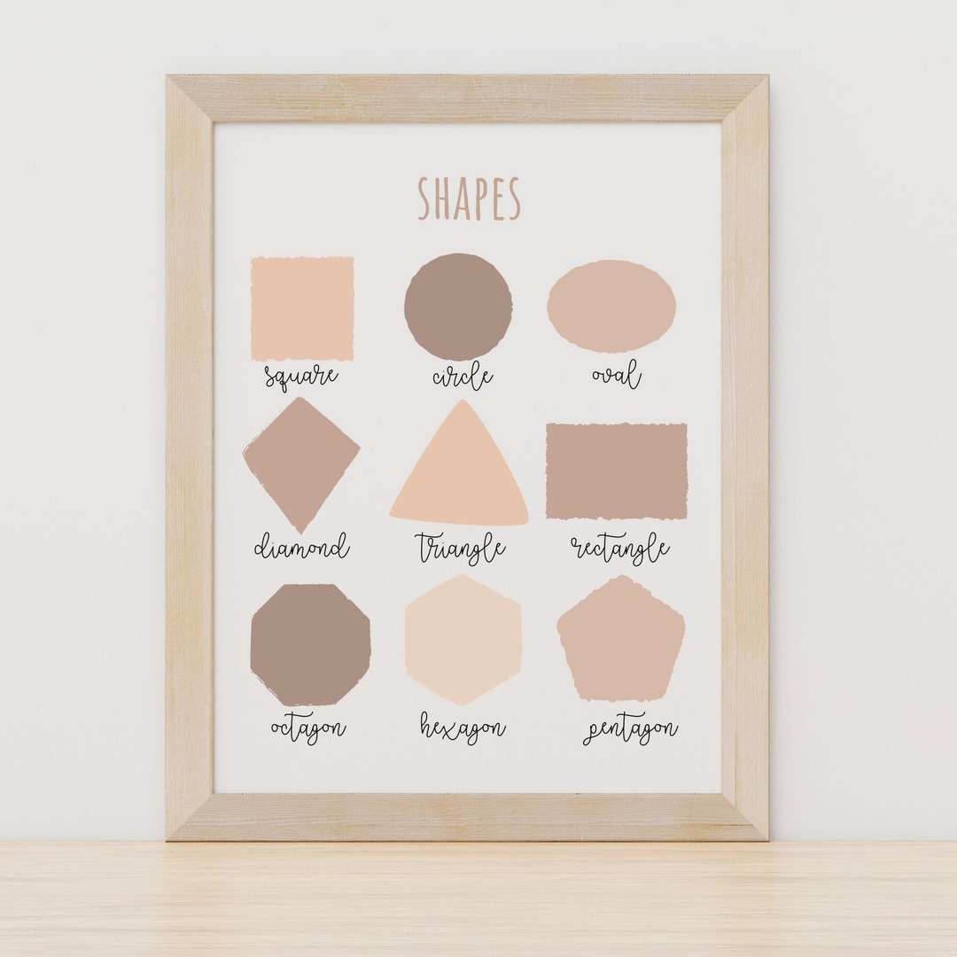 Shapes Poster Educational Poster Neutral Shape (Instant Download) - Etsy