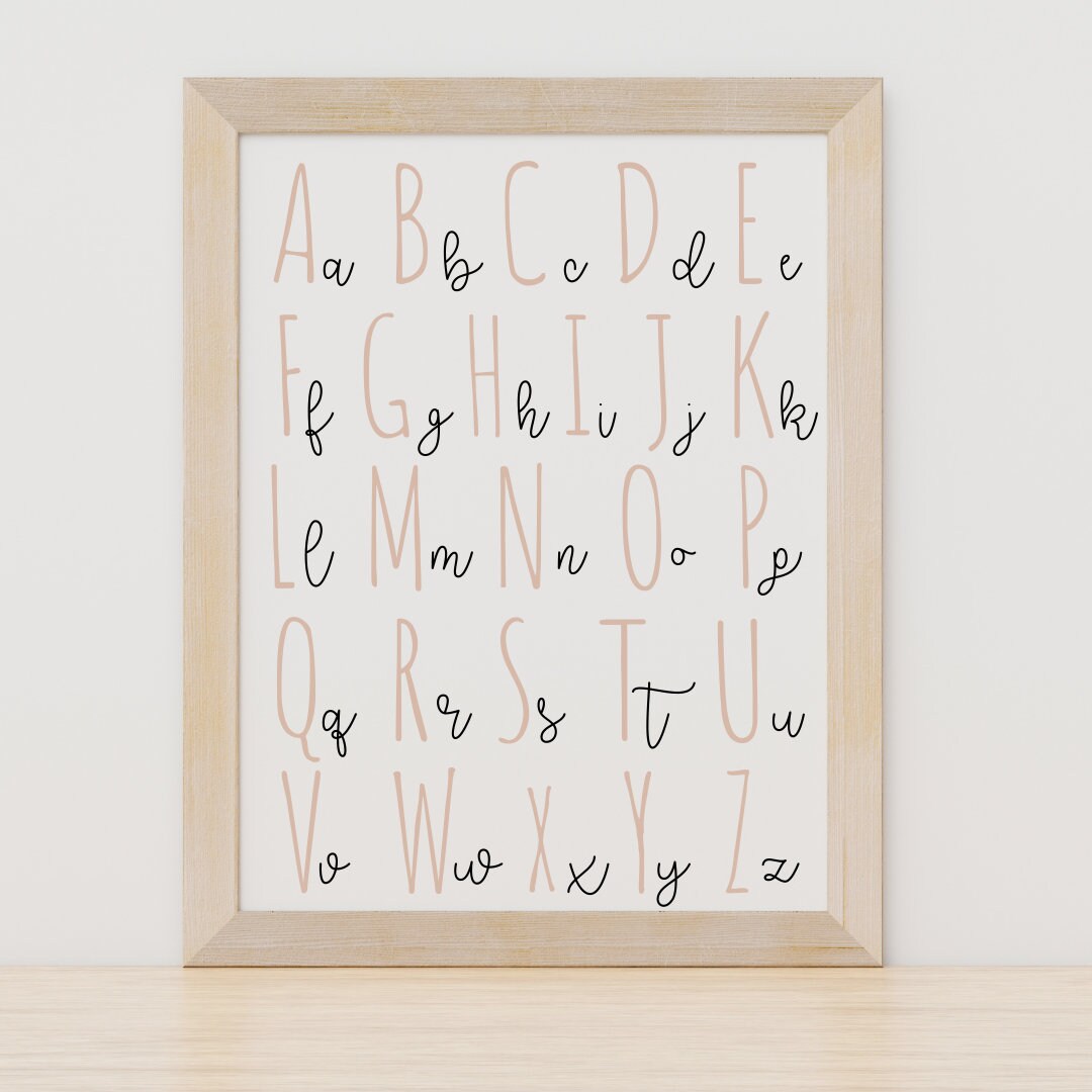 Alphabet Poster | Educational Poster | Neutral Alphabet | Letters Print ...
