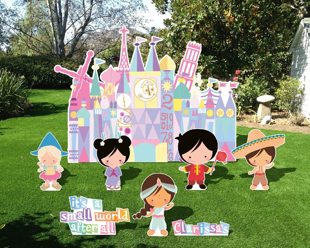 Its a a Small World Party Cut Out Personalized for Childs - Etsy