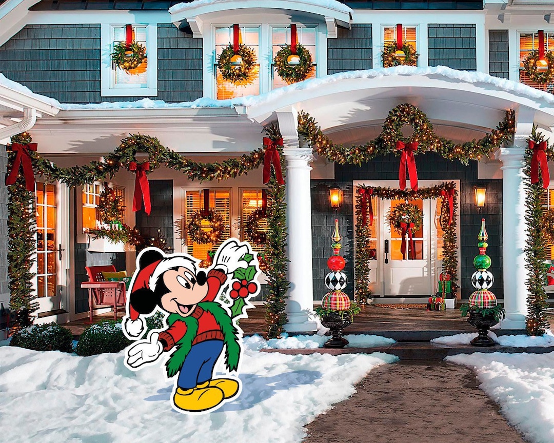 Mickey Mouse Garland Merry Christmas Garden Decor Christmas Decoration Etsy UK