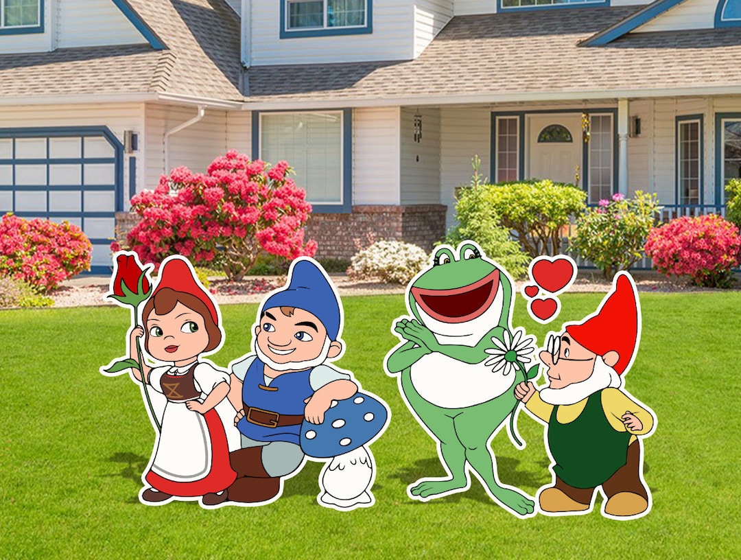 Gnomeo & Juliet Valentine’s Day Yard Signs - Whimsical Garden Decor - Etsy
