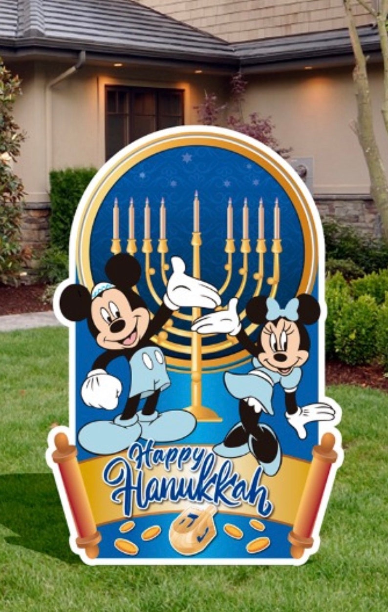 Mickey and Minnie Hanukkah Cut Out or Yard Sign - Etsy
