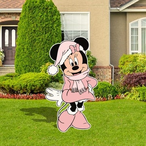 Pink Minnie Mouse Winter Wonderland Yard Sign - Disney Holiday Outdoor ...
