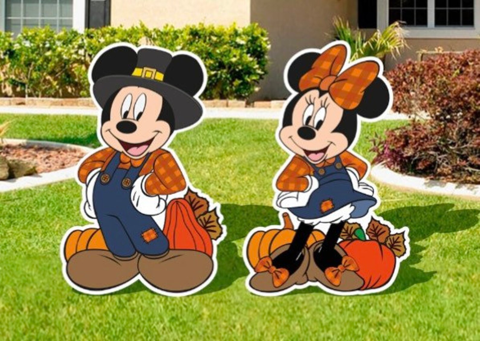 Fall Mickey and Minnie Couple/outdoor Fall Decor for the - Etsy